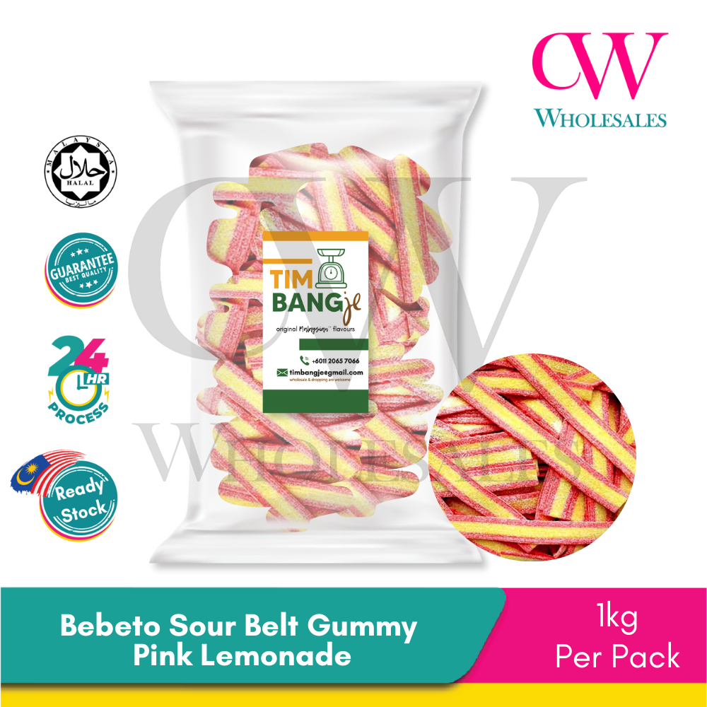 Halal Vegan Bebeto Jellopy Sour Blast Belt Assorted Flavor 1kg/1.5kg ...