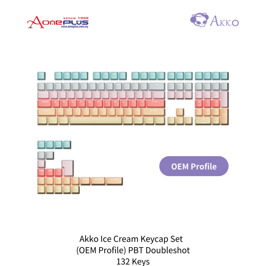 (AONE PLUS SS2) Akko Ice Cream Keycap Set - (OEM Profile) PBT ...