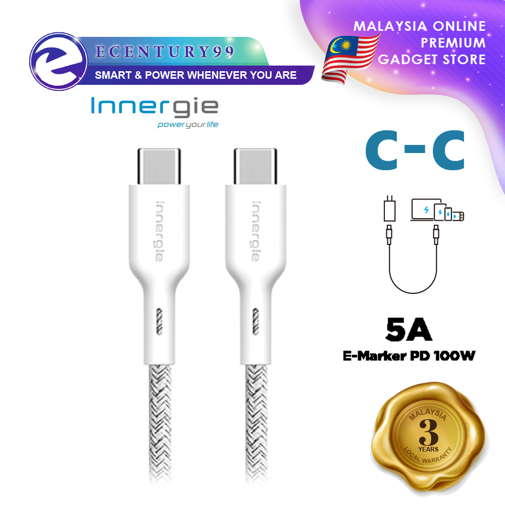 Innergie C-C Type C to Type C Cable 5A PD100W Fast charging Cable 1.8meter | Shopee Malaysia