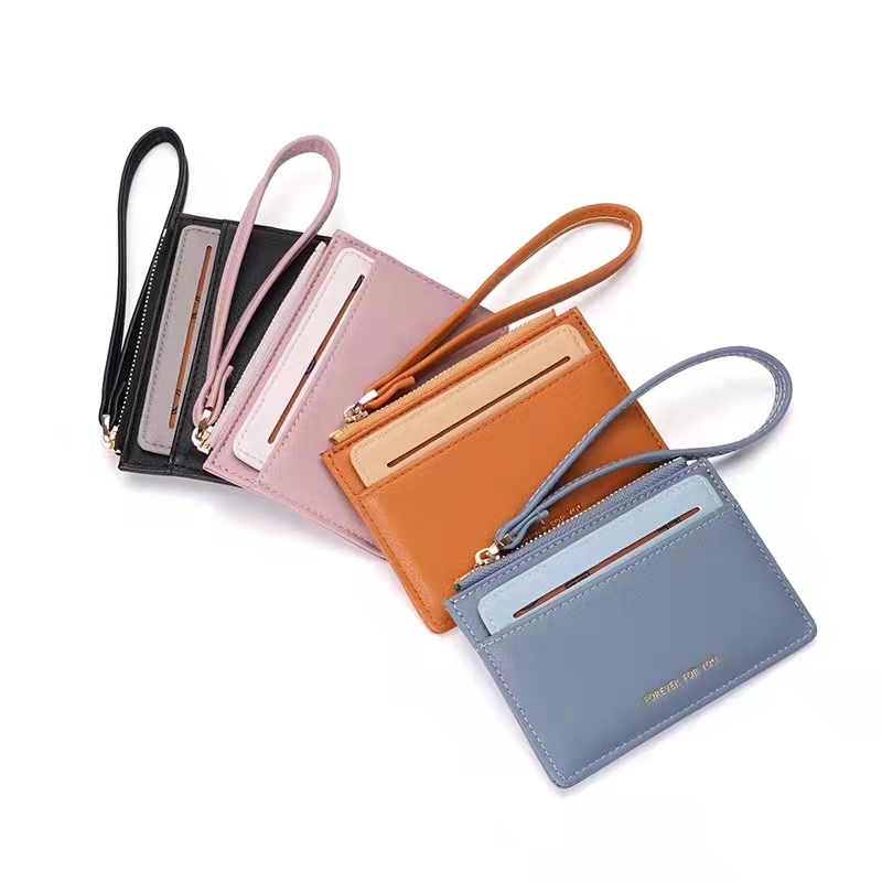 Small Card Holder Multi-function Detachable Dual Coin Purse PU Card ...
