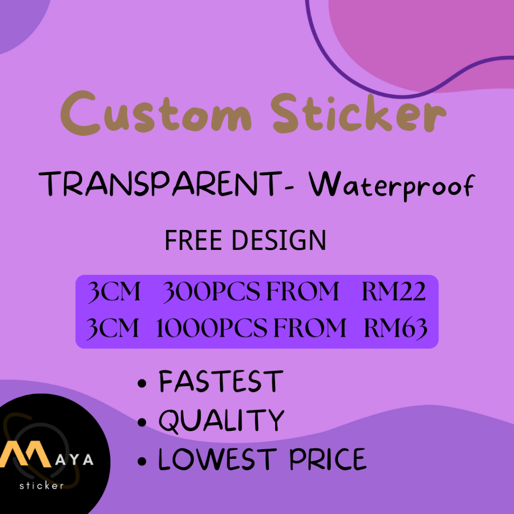 Custom Transparent Sticker Label Printing 300/ 500/ 1000 (Pcs) | Shopee ...