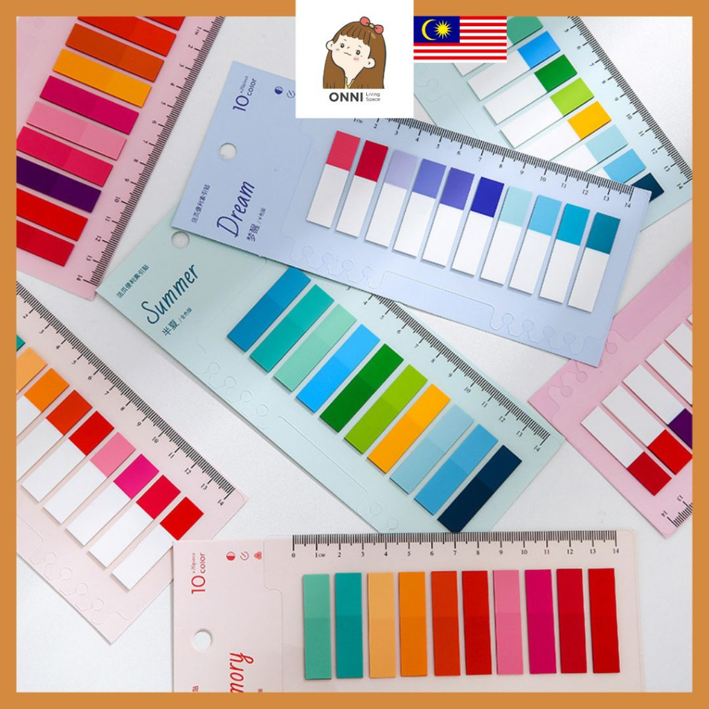 ONNI 🇲🇾 Candy Sticky Bookmark 200pcs Colorful Sticky Notes Bookmark ...