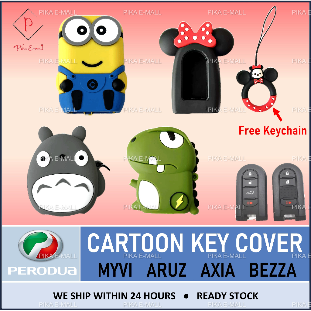 Perodua Bezza Myvi Gen3 Aruz Axia Key Cover Cute Cartoon Minion ...