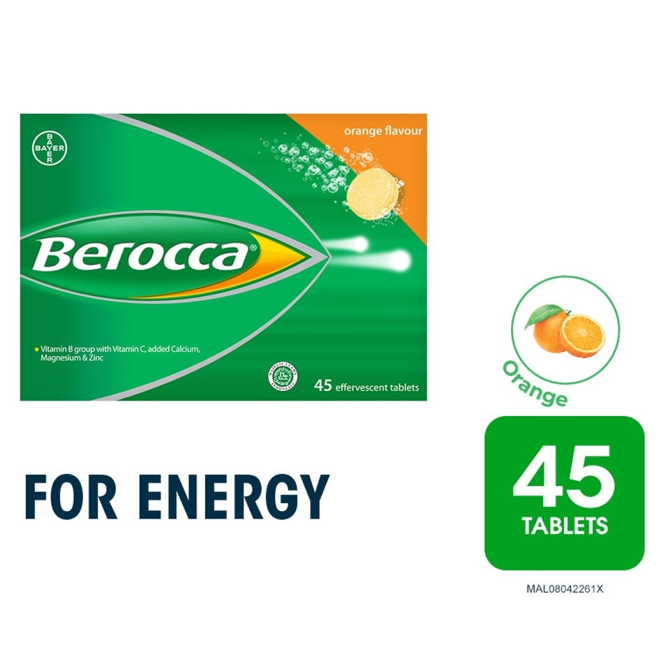 (PROMOTION Exp 2027) BEROCCA Effervescent Tablets Vitamin B+C Orange ...