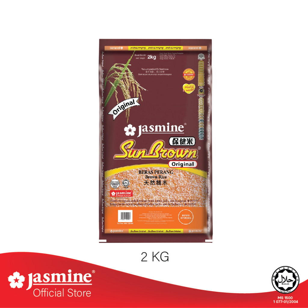Jasmine SunBrown Brown Rice Original 2kg | Shopee Malaysia