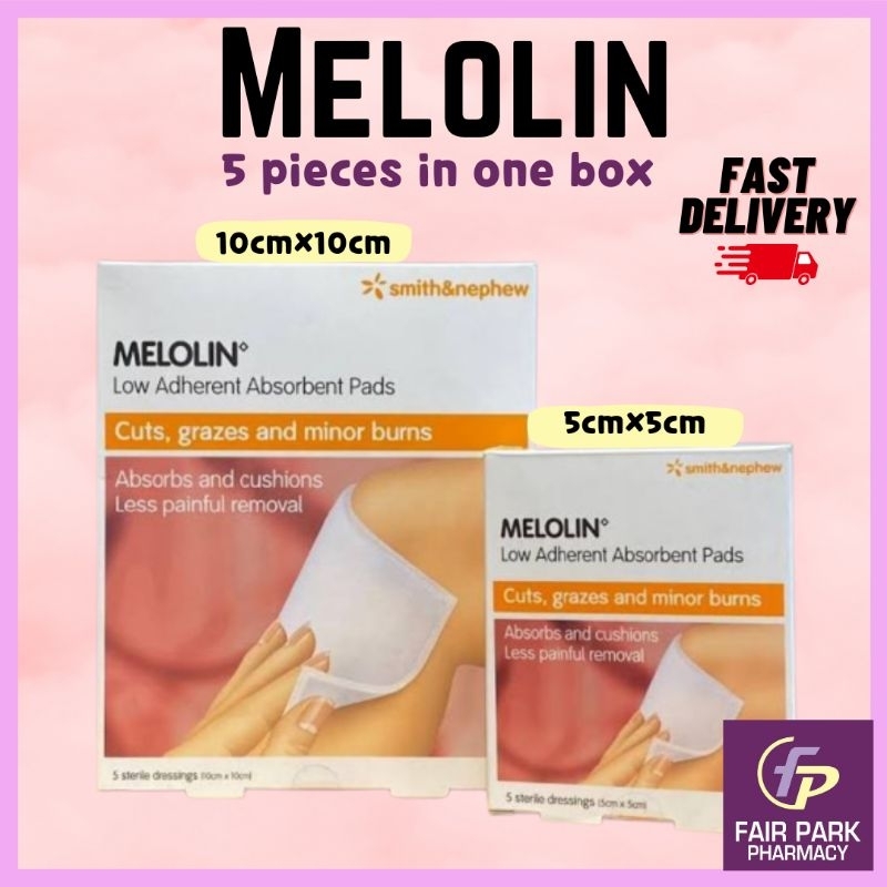 FPpharmacy MELOLIN Cushioned Dressing Pads. Minor Burns, Cuts, Grazes ...