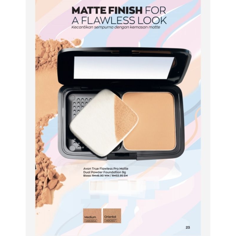 Avon True Flawless Pro Matte Dual Powder Foundation 9g | Shopee Malaysia
