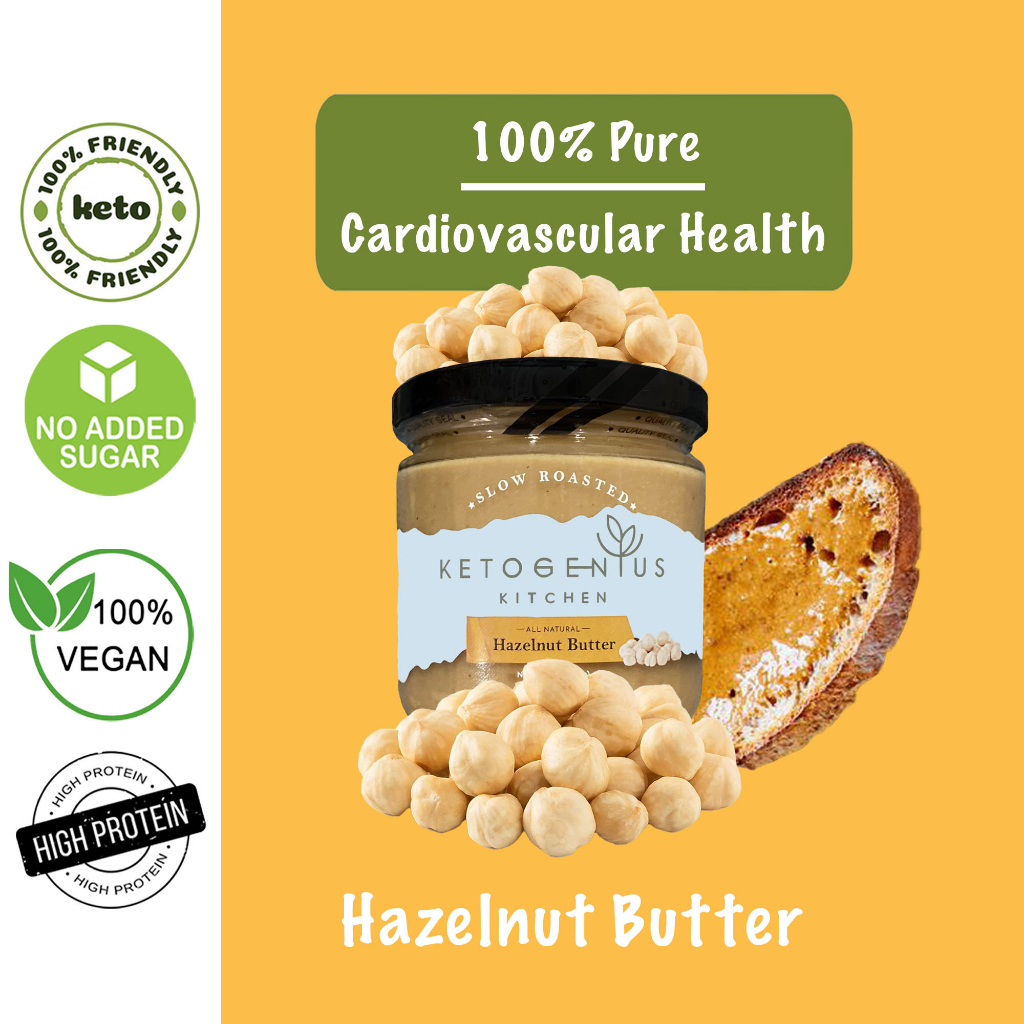 Ketogenius Kitchen Pure Hazelnut Butter Smooth (100g/225g) - No Sugar ...