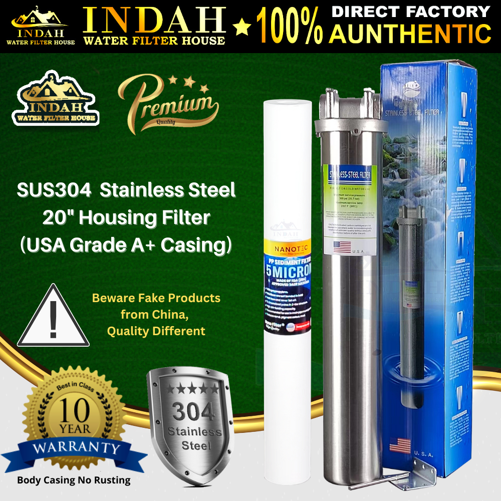 20 inch Stainless Steel Water Filter Premium USA Housing Filter 20 ...