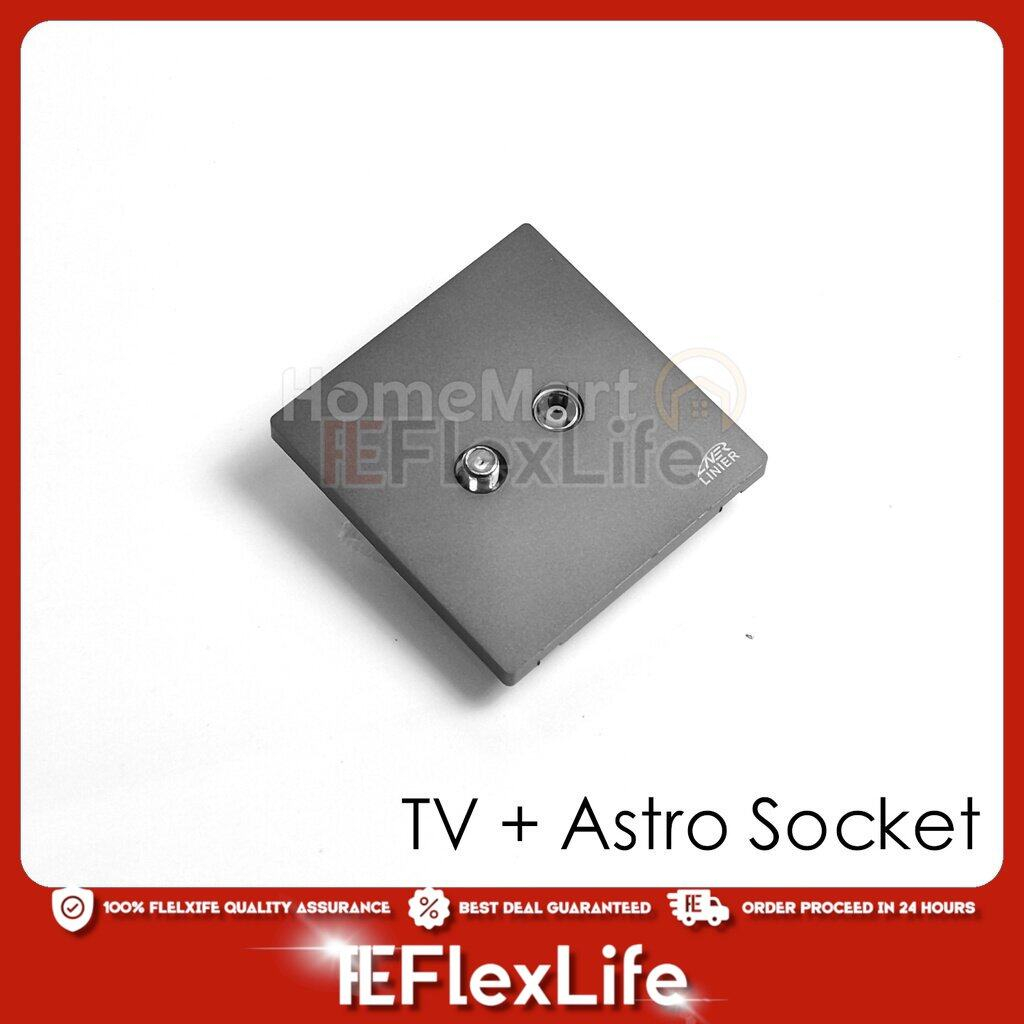 【LINIER ULTRA SLIM】 Switch Socket Modern Wall Switches SPACE GREY 13A ...