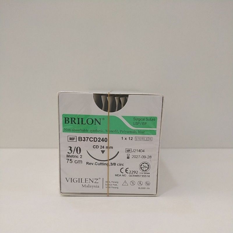 Vigilenz brilon surgical suture, Non-Absorbable suture, 12pcs/box ...