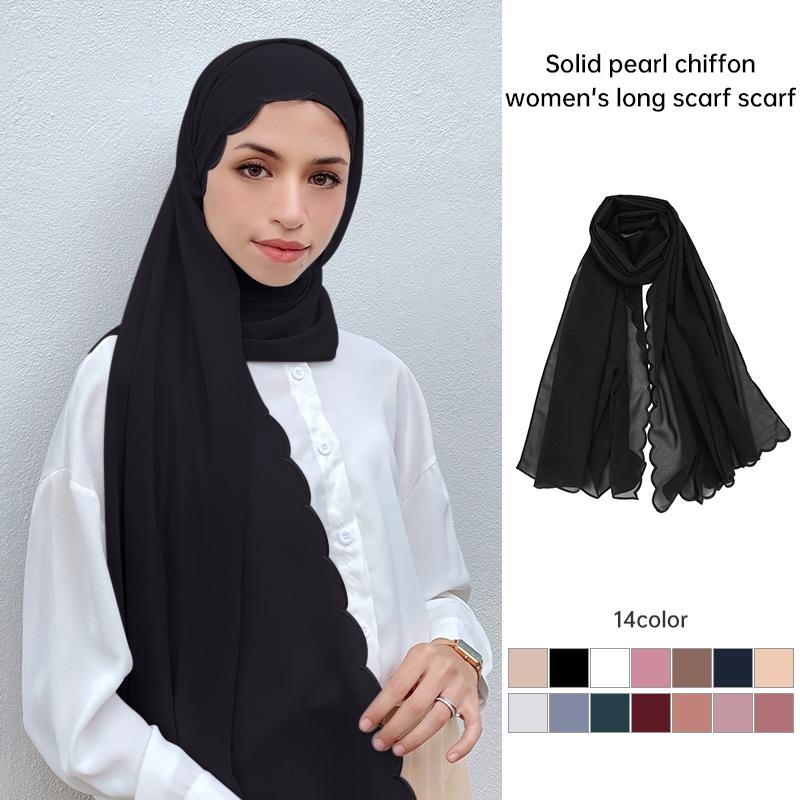 【Malaysia stock】Chiffon Shawl Sulam 4 Edge Embordiery // Sulam Viral ...