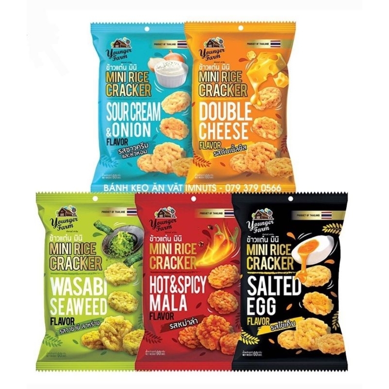Thailand Younger Farm Mini Cracker (60g) Hot Spicy Mala / Salted Egg ...