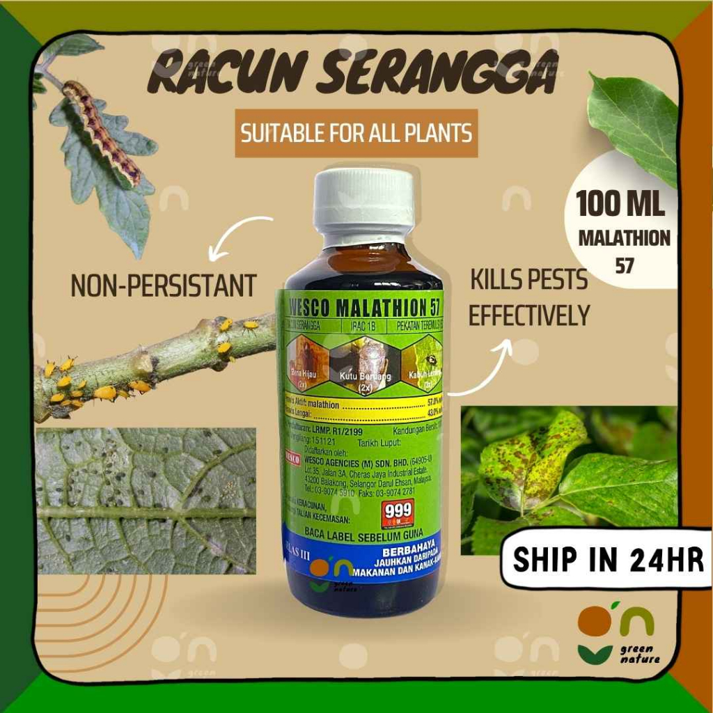 Racun Serangan Wesco Malathion Kutu Putih Kutu Pokok Insecticide 100ML ...