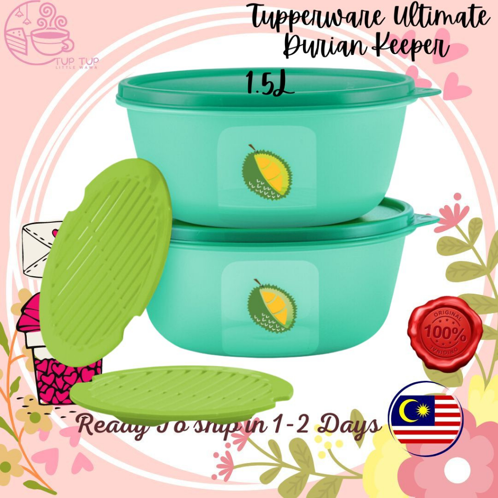 Hadiah Tupperware Ultimate Durian Keeper Set 2 in1 1.5 L Penapis Bekas BuahBuahan Mee Tray ...