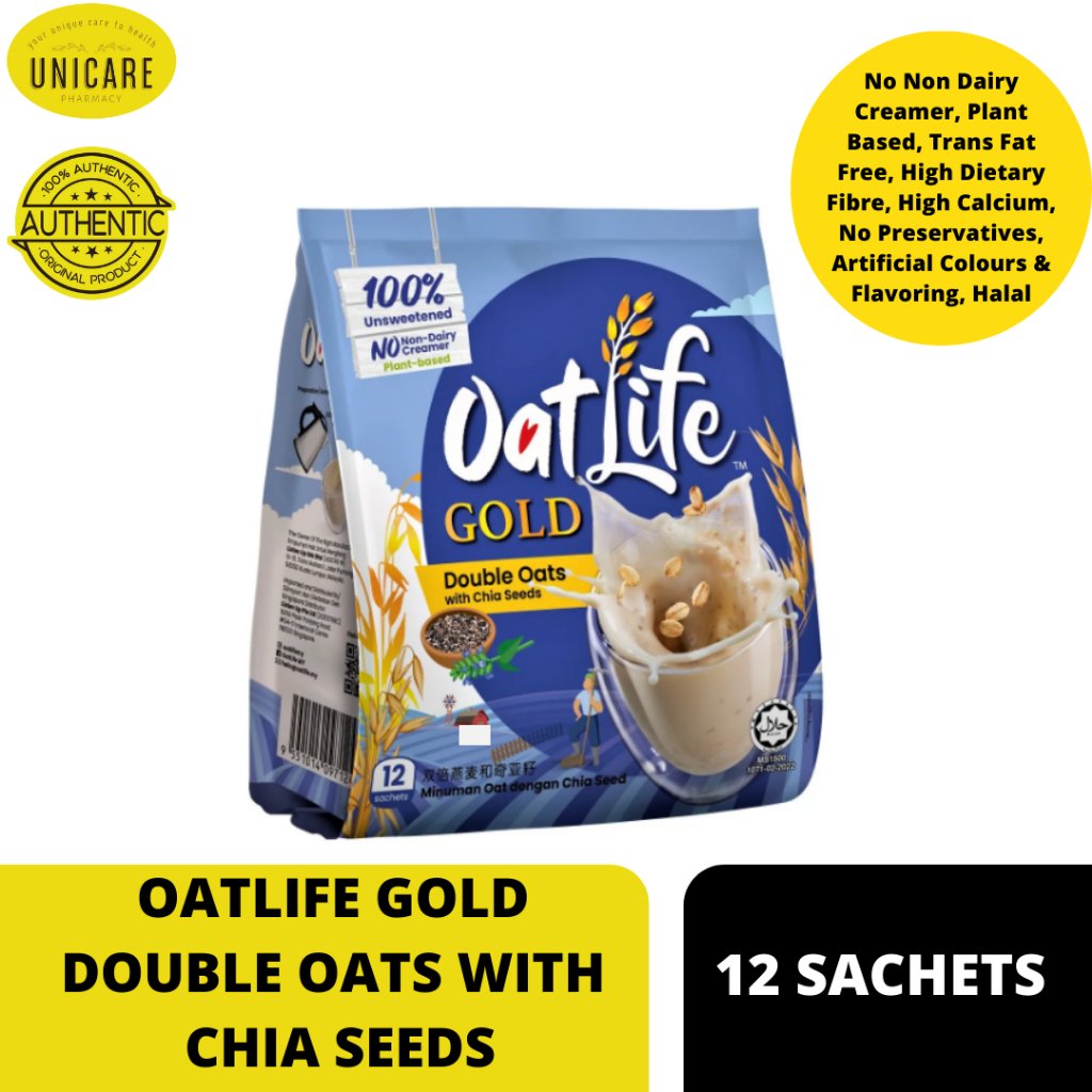 OATLIFE GOLD DOUBLE OATS WITH CHIA SEEDS 12 SACHETS. No Non Dairy ...