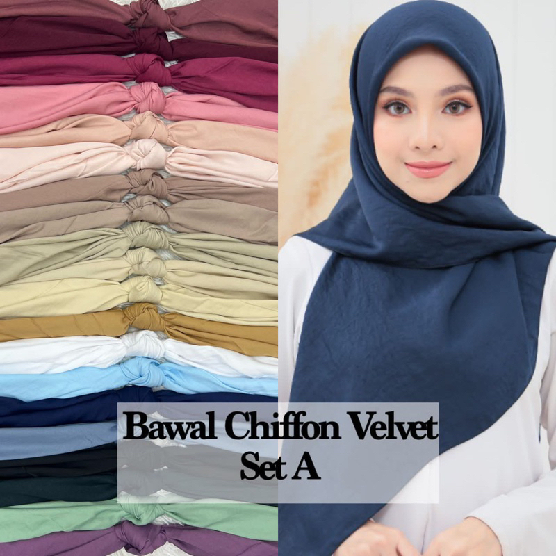 BORONG 20PCS - BAWAL SATIN SILK VELVET @ CHIFFON VELVET BIDANG 45 ...