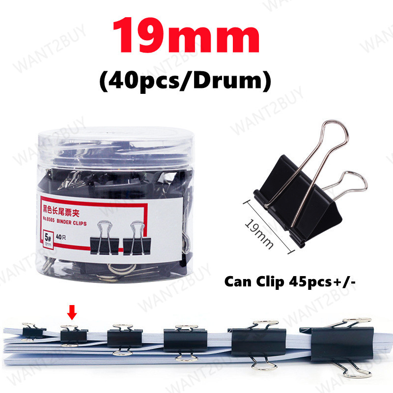 Metal Paper Double Clip Bulldog 19mm 25mm 32mm 41mm 51mm klik kertas ...