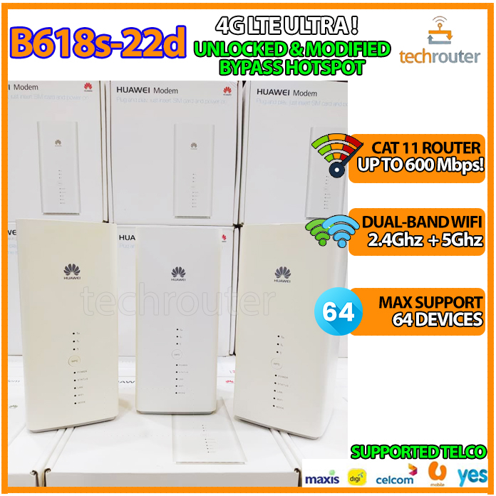B618 B618-22 B618s-22d Unlock Modded Non Mod 4G+ Cat.11 Original Huawei ...