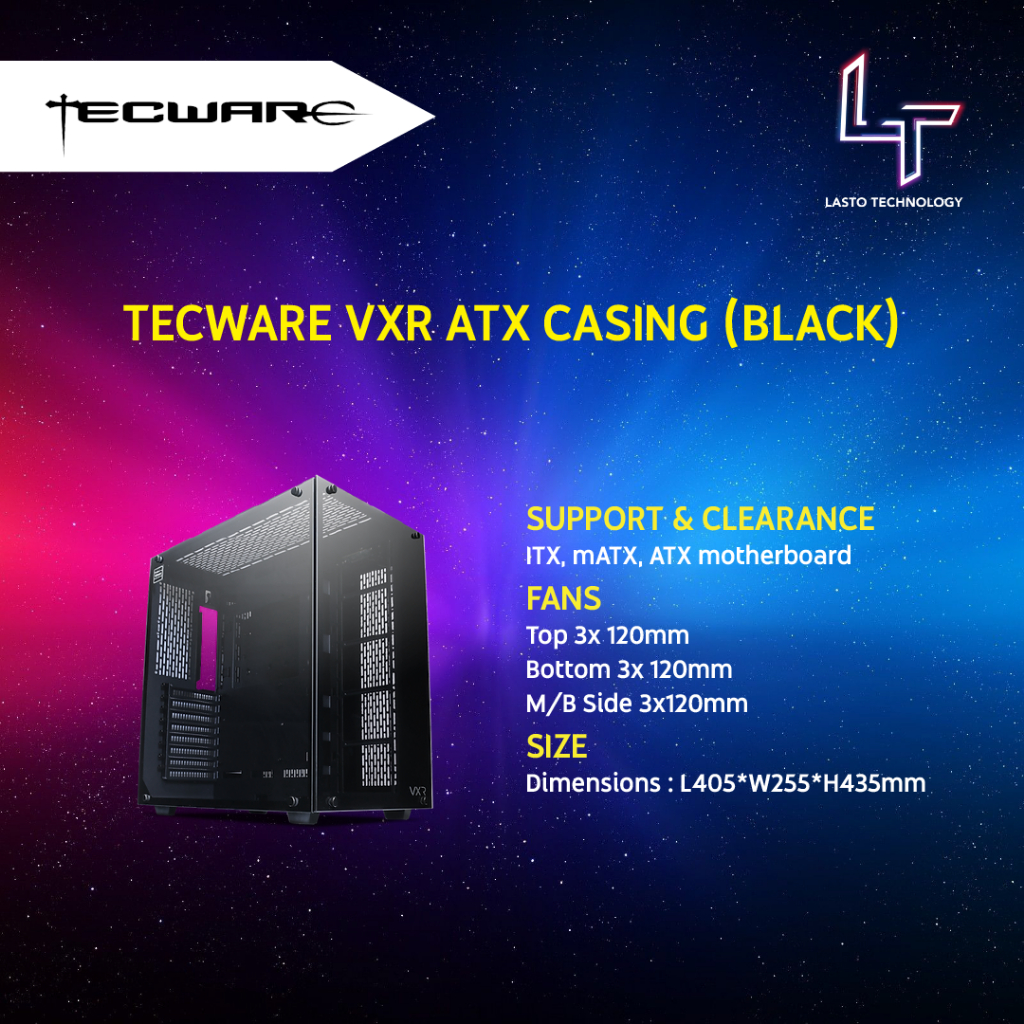 Tecware Vxr Atx Dual Chamber Casing Shopee Malaysia