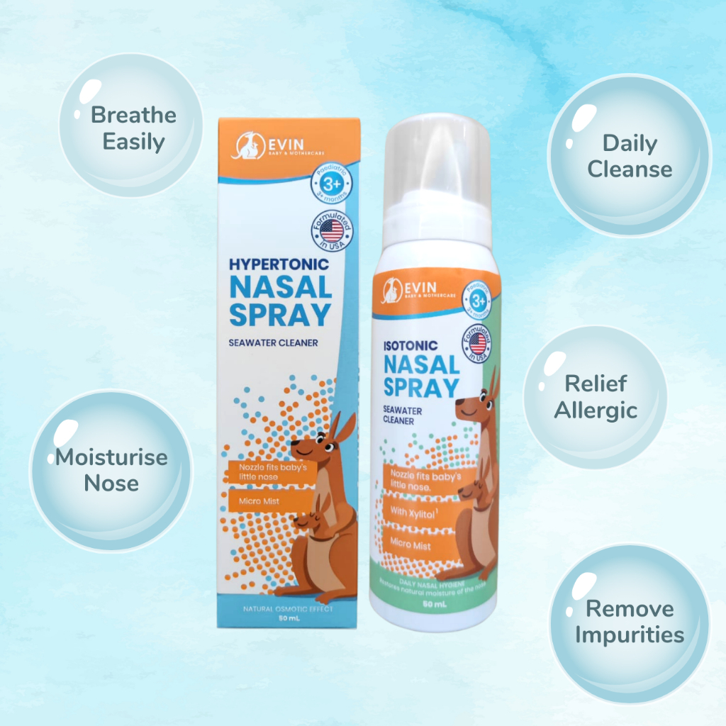 Evin Baby Hypertonic Seawater Cleaner Nasal Spray - 50ml | Shopee Malaysia