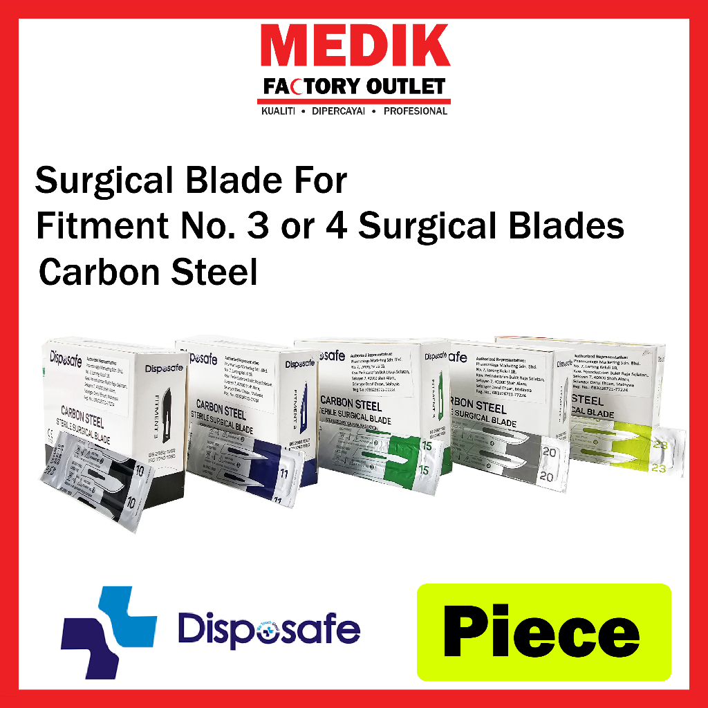 Disposafe Carbon Steel Surgical Blade 10/11/15/20/23 ( piece) | Shopee ...