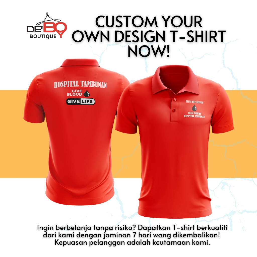 [ Custom Design ] Baju Polo@Berkolar/Print Silkscreen/ Kain Microfiber ...