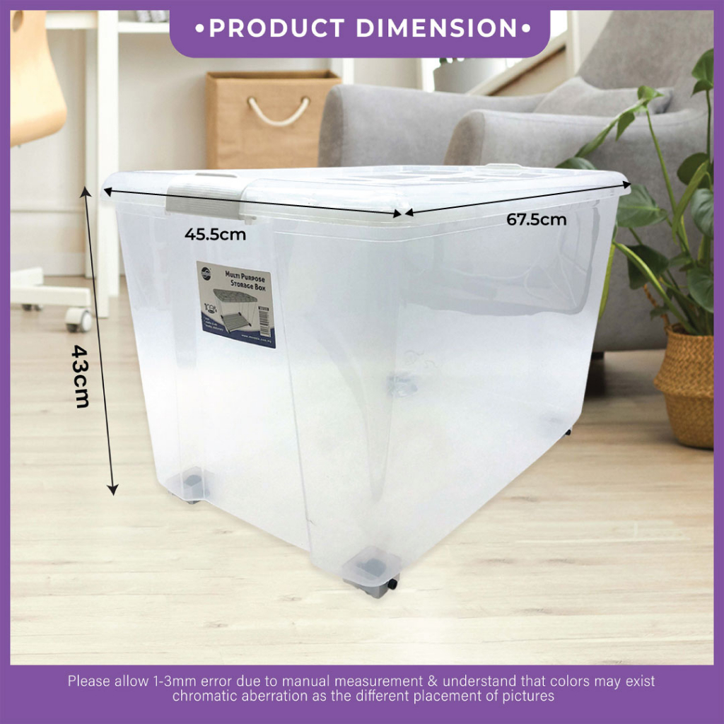 MAXONIC 90L MULTIPURPOSE STORAGE BOX WITH TWO DIRECTIONAL WHEELS ...