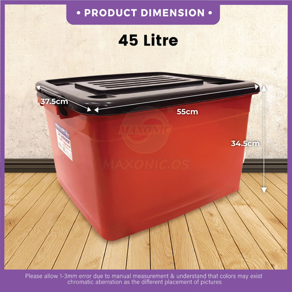 MAXONIC 15/25/45L STORAGE BOX WITH WHEELS | KOTAK SIMPANAN RODA | STORAGE ORGANISER | KOTAK ...