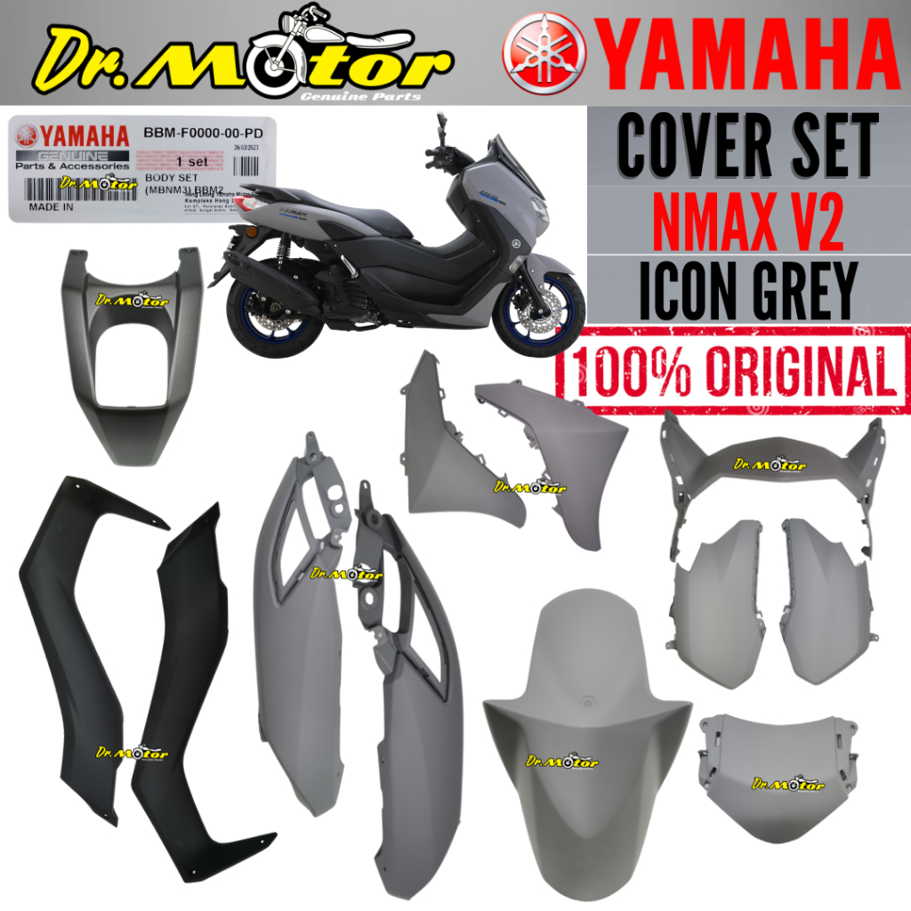NMAX155 V2 NMAX 155 ICON GREY POWER GRAY COVERSET FULL BODY COVER SET ...