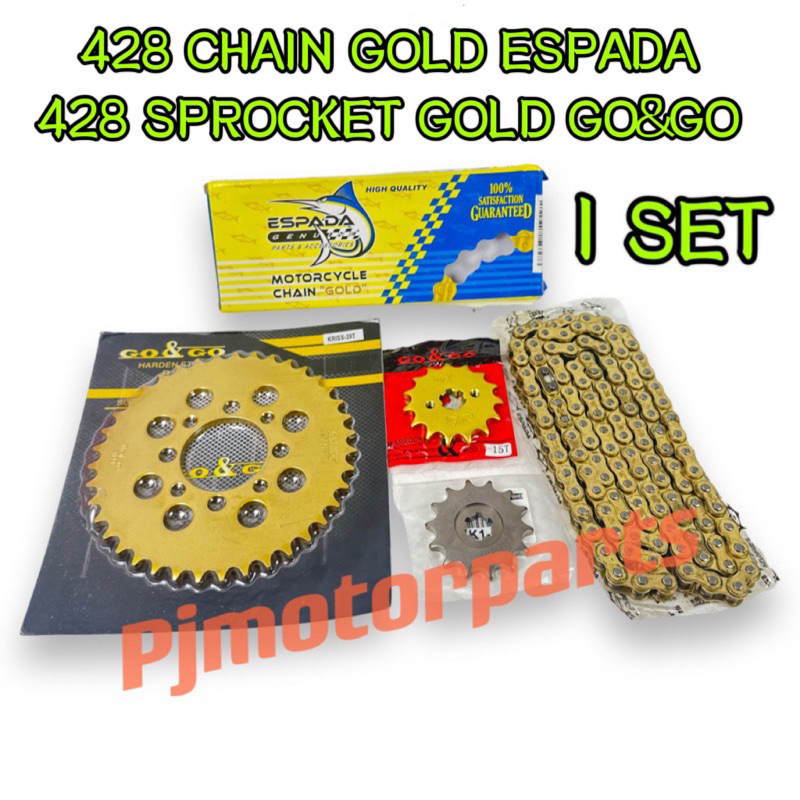 (1 SET)KRISS 120 110 100/MR1/KRISS 1 / 2/KRISTAR/CT 110 100/ACE 115 428 SPROCKET SPOCKET & 428H ...