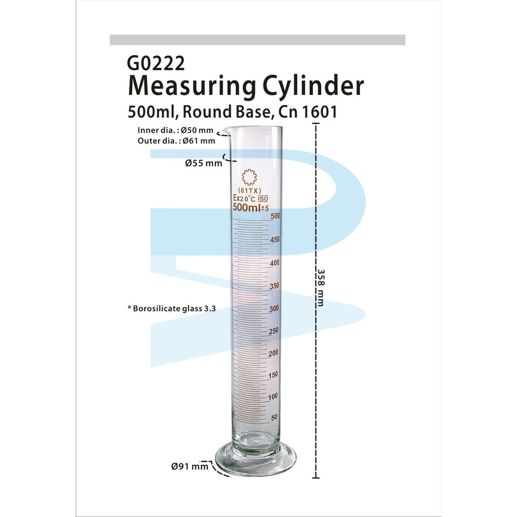 (ReadyStock) Measuring Cylinder (round base-brown scale-GL-HmbG ...
