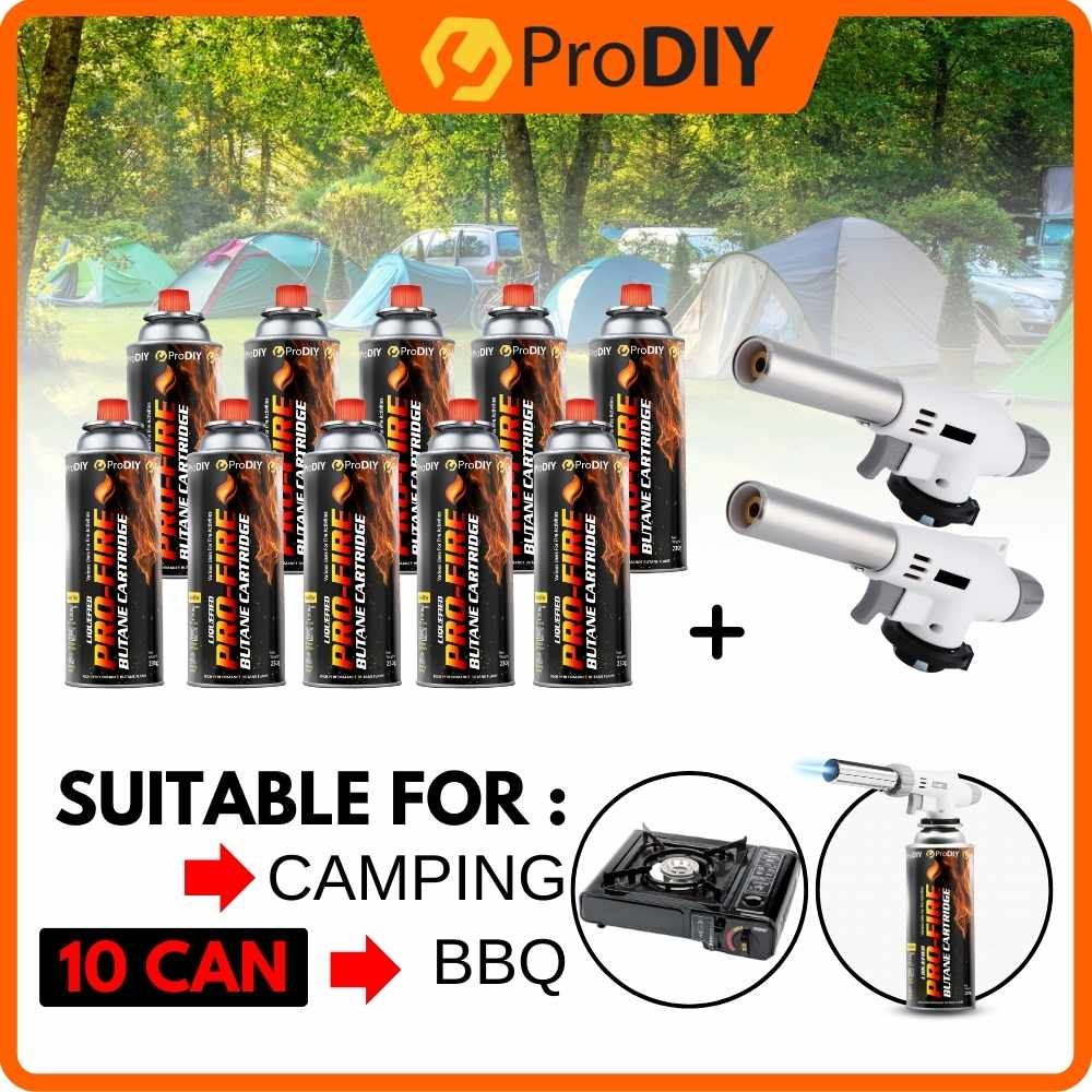 10 Cans Butane Burner Welding Fire Maker Flame Gun For Stoves + CAMPSOR ...