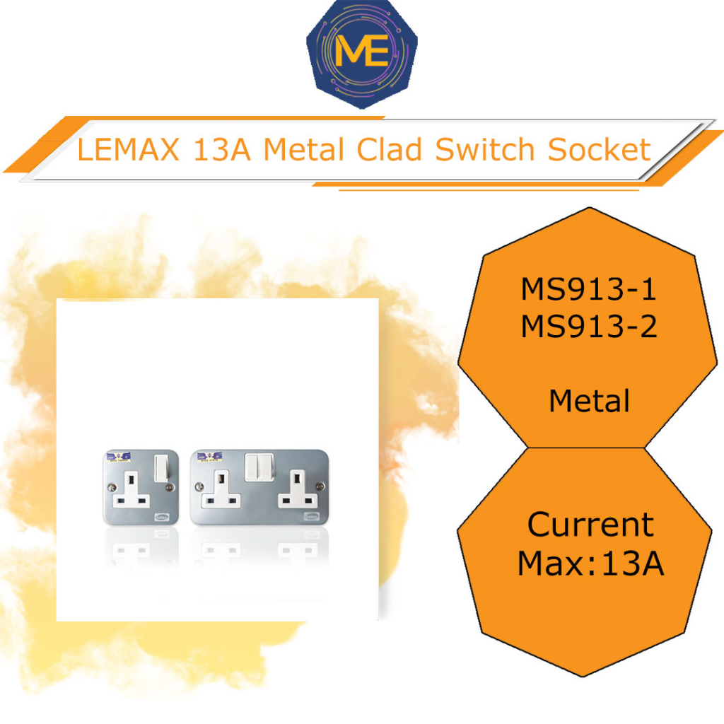 ( SIRIM ) LMX / LEMAX 13A Metal Clad Switch Socket ( 1 Socket / 2 ...