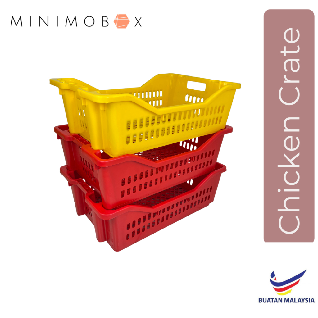 Chicken Crate/ Cold Room Basket/ Bakul Ayam Siap Proses Dalam Cold Room/ Industrial Plastic ...