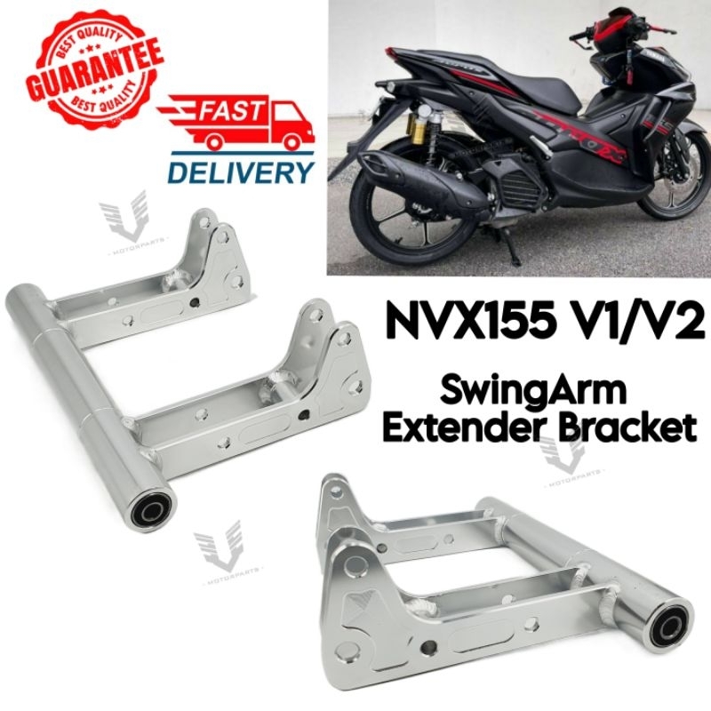 NVX155 V1/V2 SWINGARM EXTENDER BRACKET CNC 2INCH TAMBAH PANJANG ENGINE ...