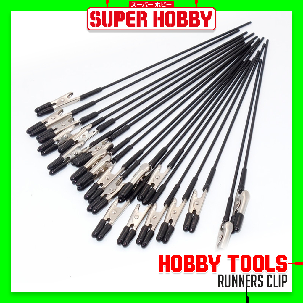 10pcs Metal Model Painting Alligator Clip Stick with Rubber Tips ...