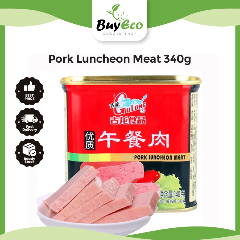 Gulong 古龙优质午餐肉 Pork Luncheon Meat 340g Canned Food Ham 罐头 豬肉 罐头食品 | Shopee Malaysia