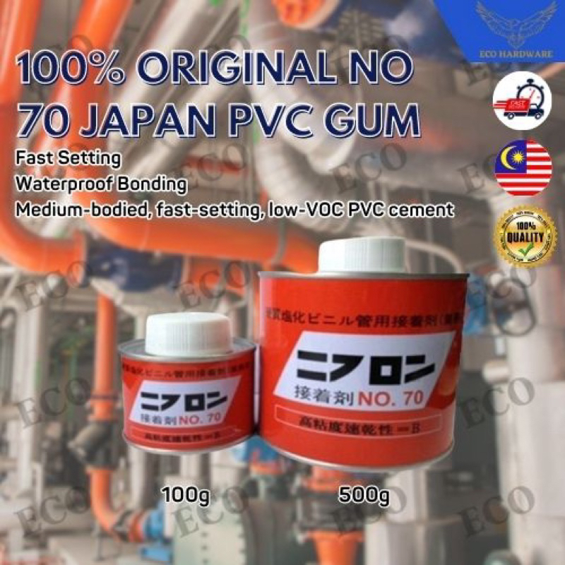 100% Original No 70 Japan PVC Pipe Glue Solvent Gum Water Piping ...