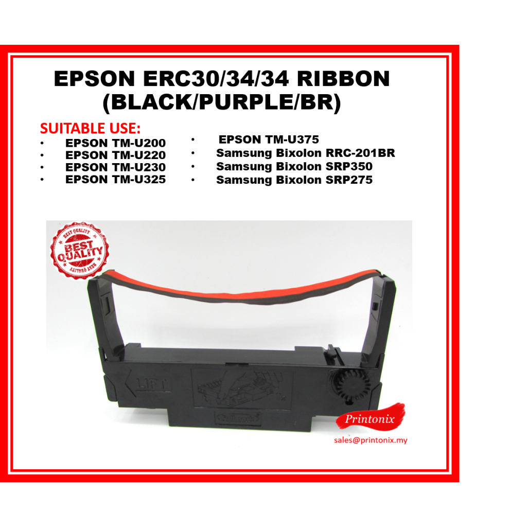 Epson ERC 30 34 38 ERC30 ERC34 ERC38 Bixilon Ribbon for EPSON TM U200A ...