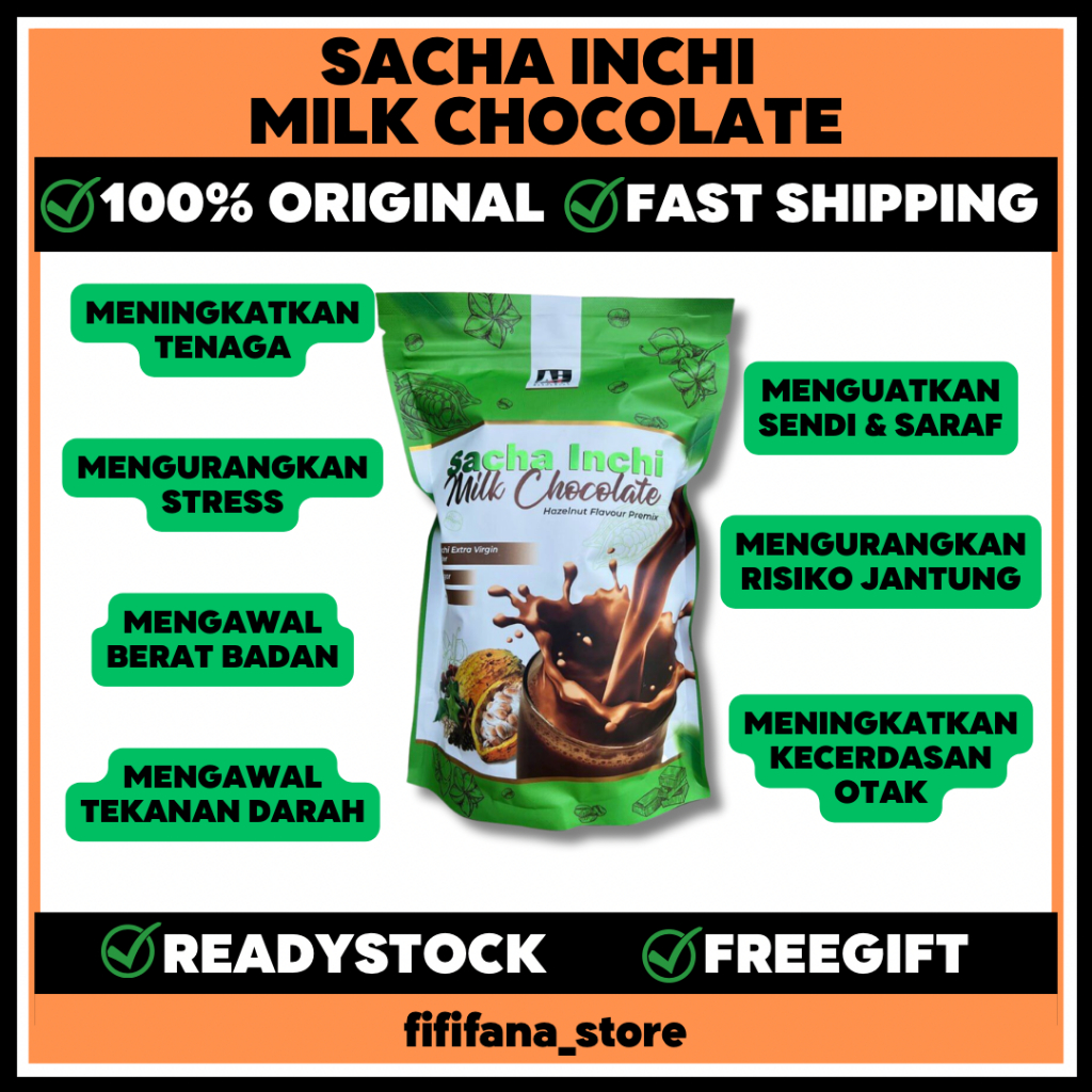 (100% ORIGINAL) SACHA INCHI MILK CHOCOLATE MINUMAN COKLAT SACHA INCHI ...