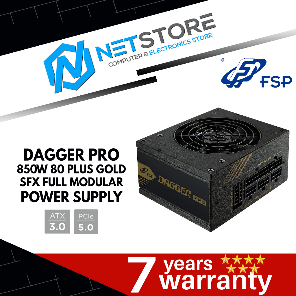 FSP DAGGER PRO 850W 80 PLUS GOLD FULL MODULAR SFX PSU ATX3.0 (PCIe5.0 ...