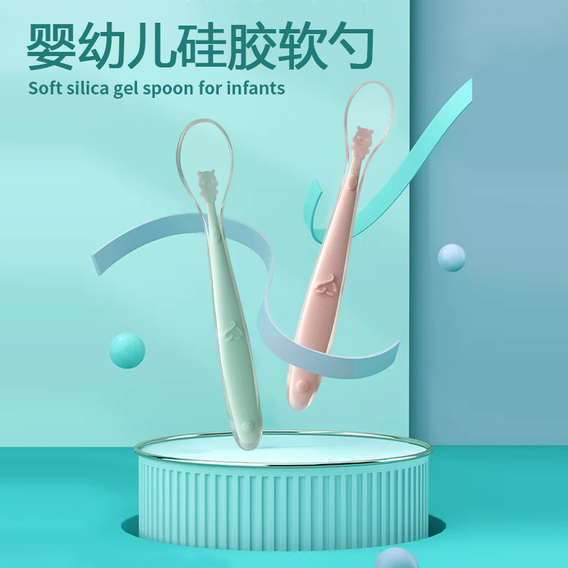 Baby Spoon Soft Silicone Gel Bear cartoon BPA free /Sudu Gel Silika ...