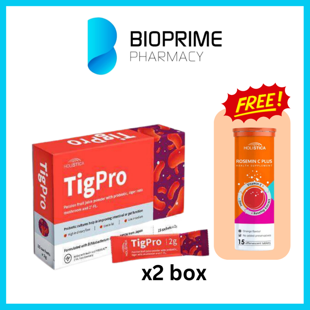 ELDON Tigpro Sachet 2G 15'S TWIN PACK FREE Rosemin C Plus Vitamin C ...