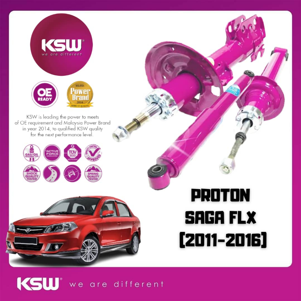 KSW HEAVY DUTY GAS ABSORBER - PROTON SAGA FLX / SAGA VVT Front&rear ...