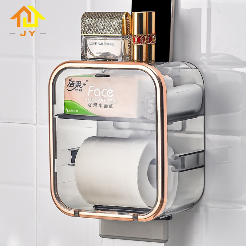 Bathroom Storage Box Wall-mounted Tissue Holder WaterProof Toilet Paper ...