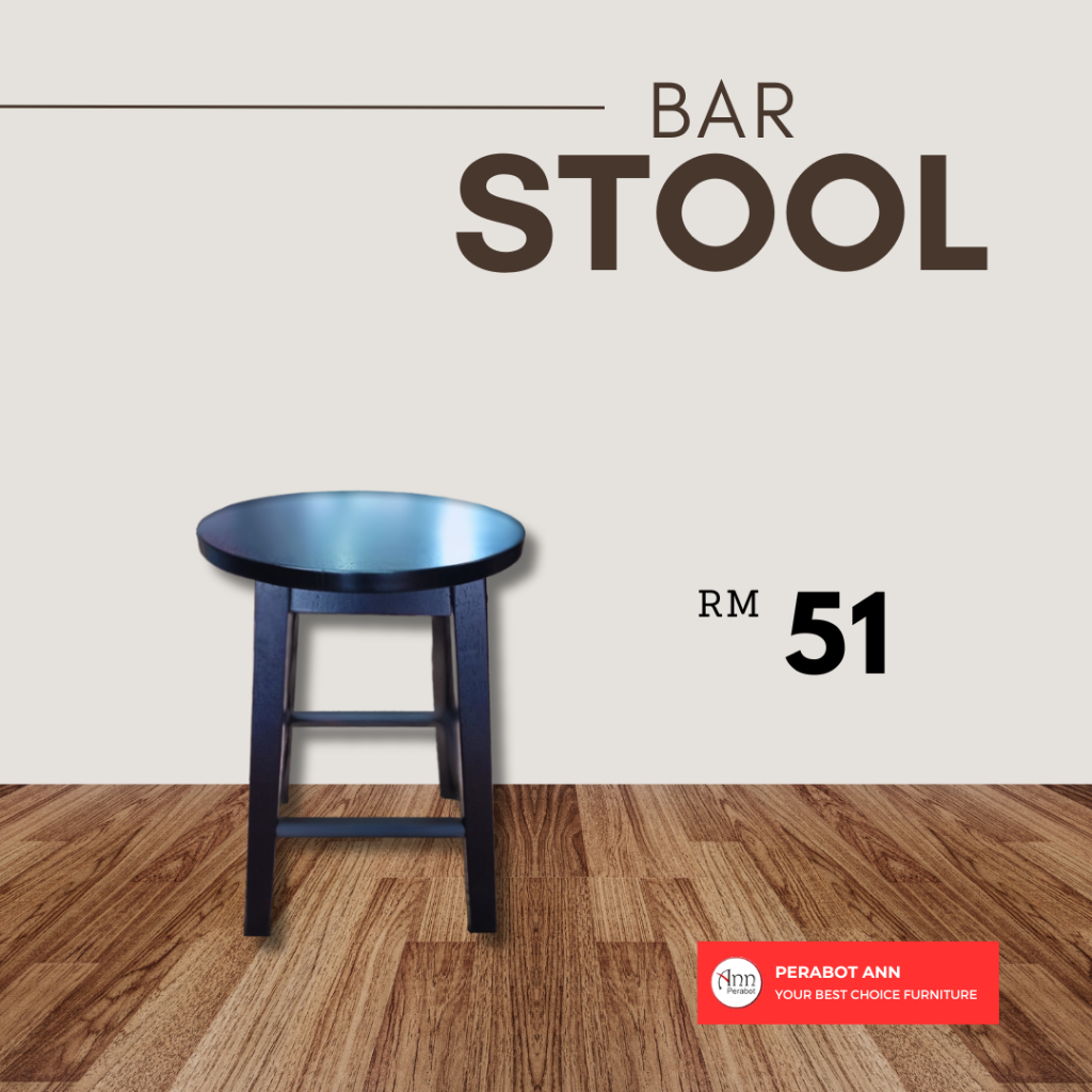 (PERABOT ANN) BAR STOOL / BAR CHAIR /SOLID BAR STOOL / KERUSI BAR ...