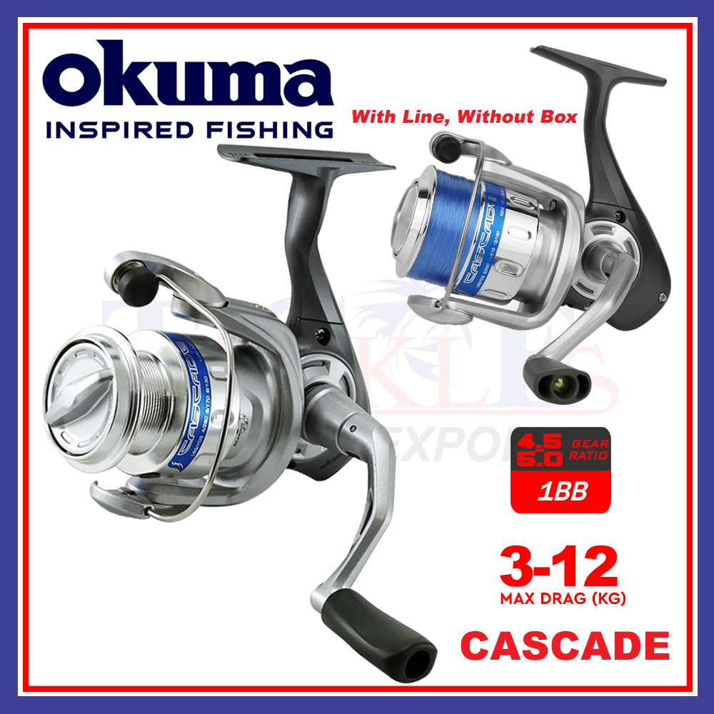 Okuma Cascade Mesin Pancing Spinning | Dengan Tali / Tanpa Tali | Air ...