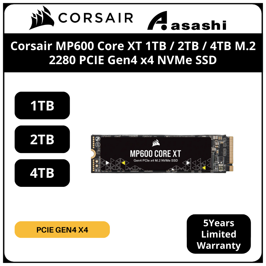 Corsair MP600 Core XT 1TB / 2TB / 4TBM.2 2280 PCIE Gen4 x4 NVMe SSD ...