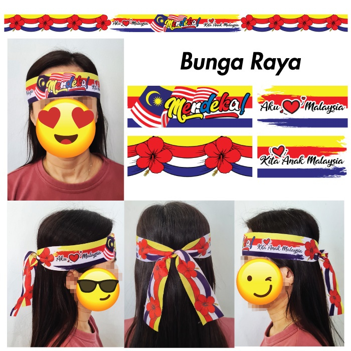 Hand Spring Flag Headband Brooch Button Merdeka Malaysia Face Sticker ...